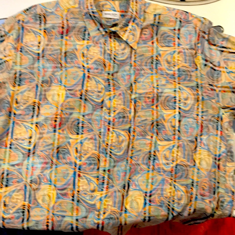 Men’s Stunning George Roth Colorful Button Up Shirt - Gem